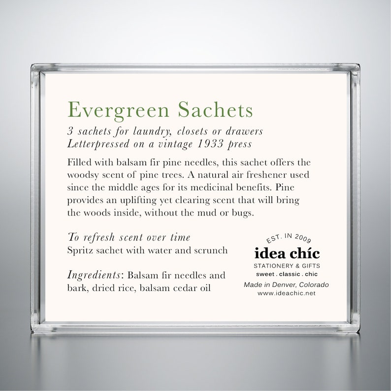 Evergreen Pine Balsam Fir Scented Sachet - 3 Pack - Etsy