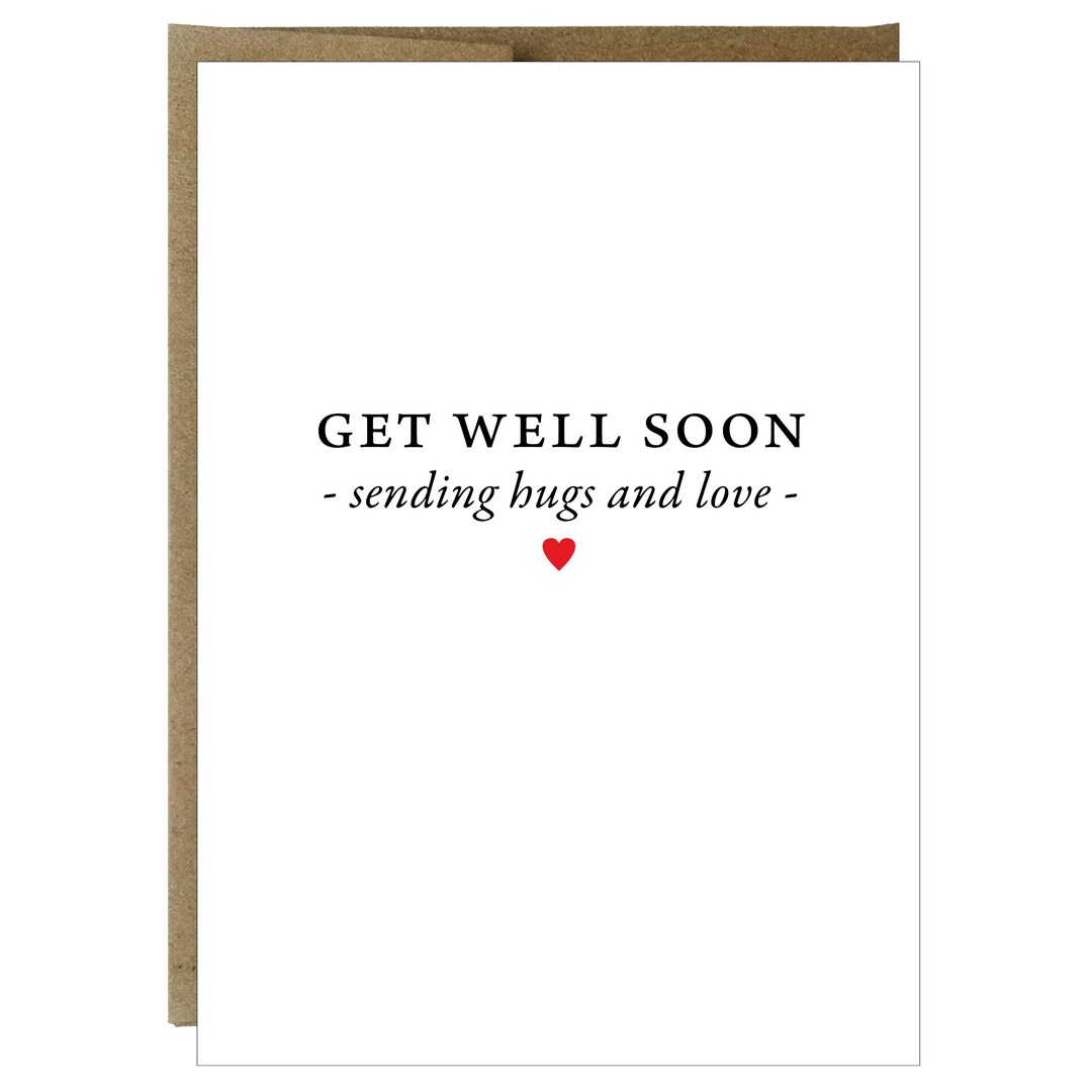Get Well Soon Sending Hugs and Love Greeting Card - Etsy