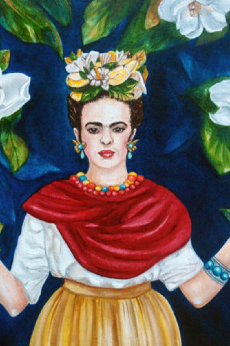 Frida Kahlo With Magnolias Print Frida Kahlo Art Mexican Etsy
