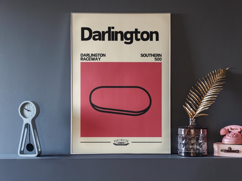 Darlington Poster, NASCAR Poster, Darlington Raceway Print, the Lady in ...