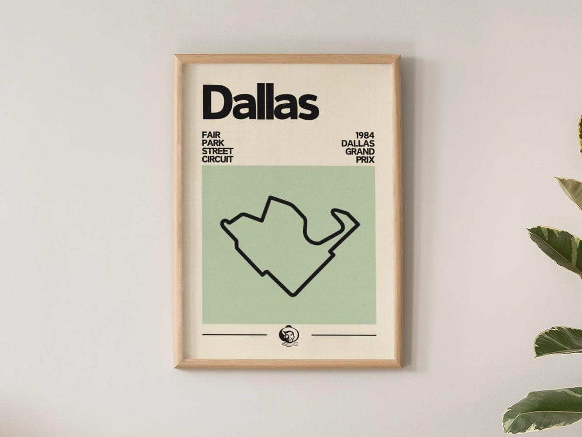 1984 Dallas Grand Prix Poster [GREEN], Dallas Grand Prix, Fair Park ...