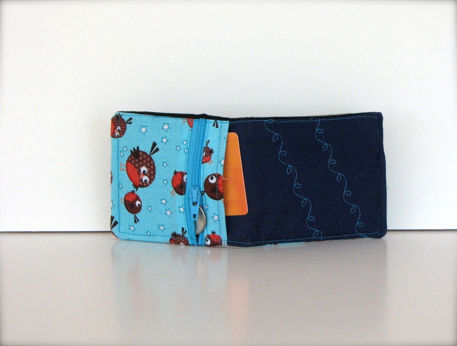 Wallet-children's- Red Robin Design - Fabric Wallet With Red Robin Bird ...