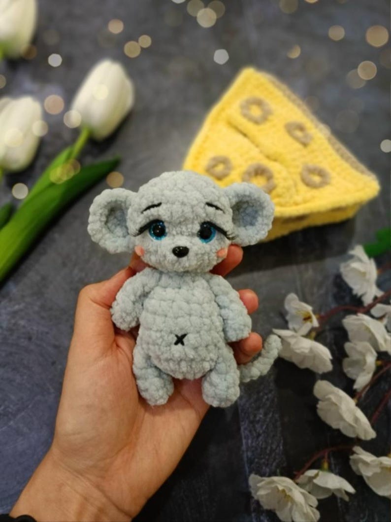 Mouse in Cheese Crochet Pattern • Amigurumi PDF Tutorial • Plush Mouse ...