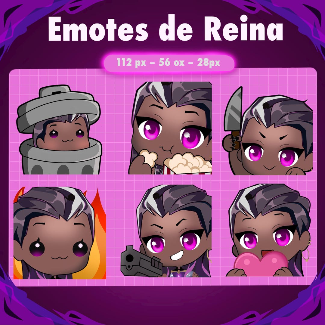 Valorant Queen Emotes, a Pack of 6 Cute Emotes for Twitch, Youtube ...