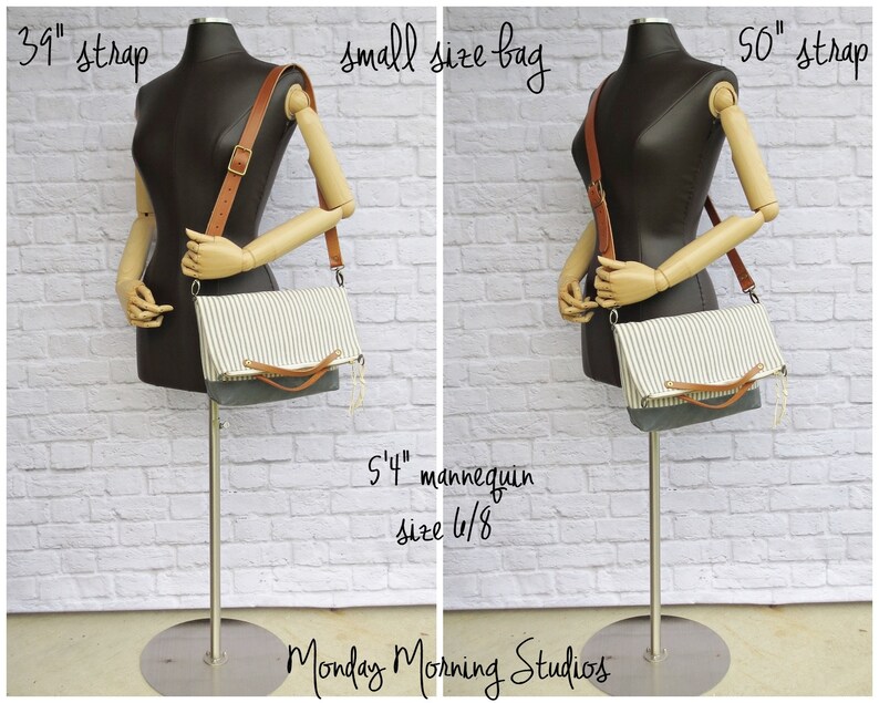 Waxed Canvas Convertible Foldover Bag With Custom Leather - Etsy