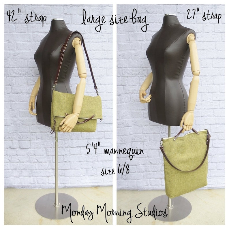 Waxed Canvas Convertible Foldover Bag With Custom Leather - Etsy