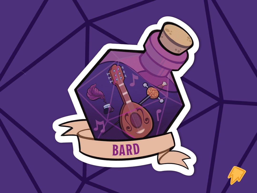 D&D Bard Class Sticker – D20 Potion Vinyl Decal - Etsy
