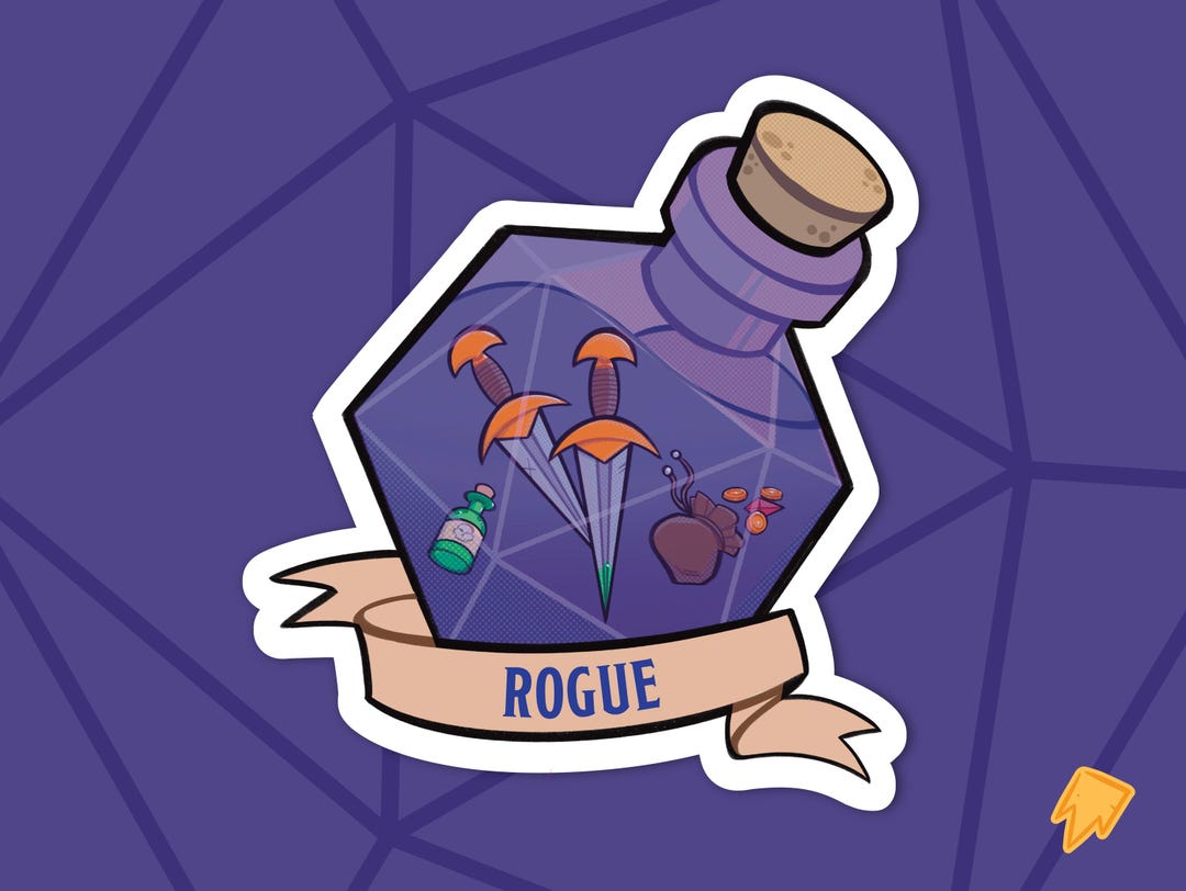 Dungeons and Dragons Rogue Class Sticker – DND Rogue – D20 Class Potion ...