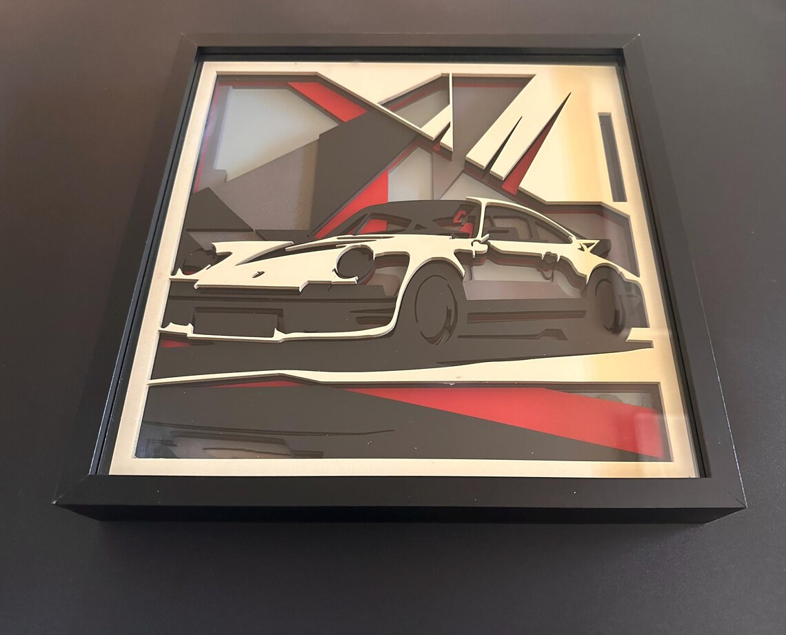 Classic Porsche 911 Layered Artwork Shadow Box - Etsy