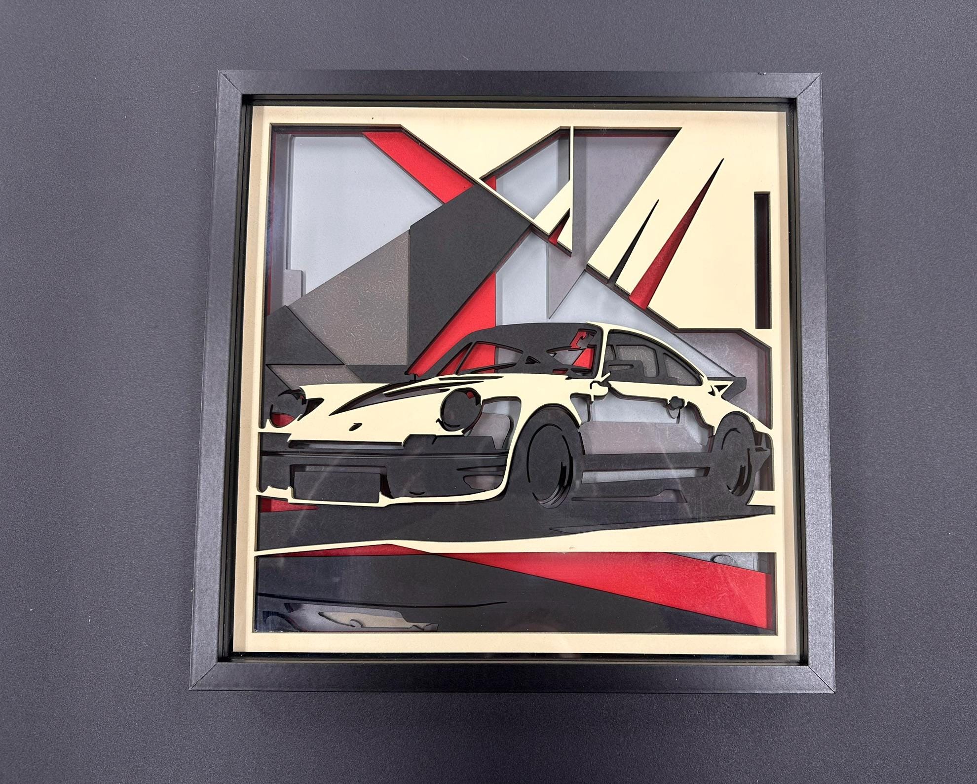 Classic Porsche 911 Layered Artwork Shadow Box - Etsy