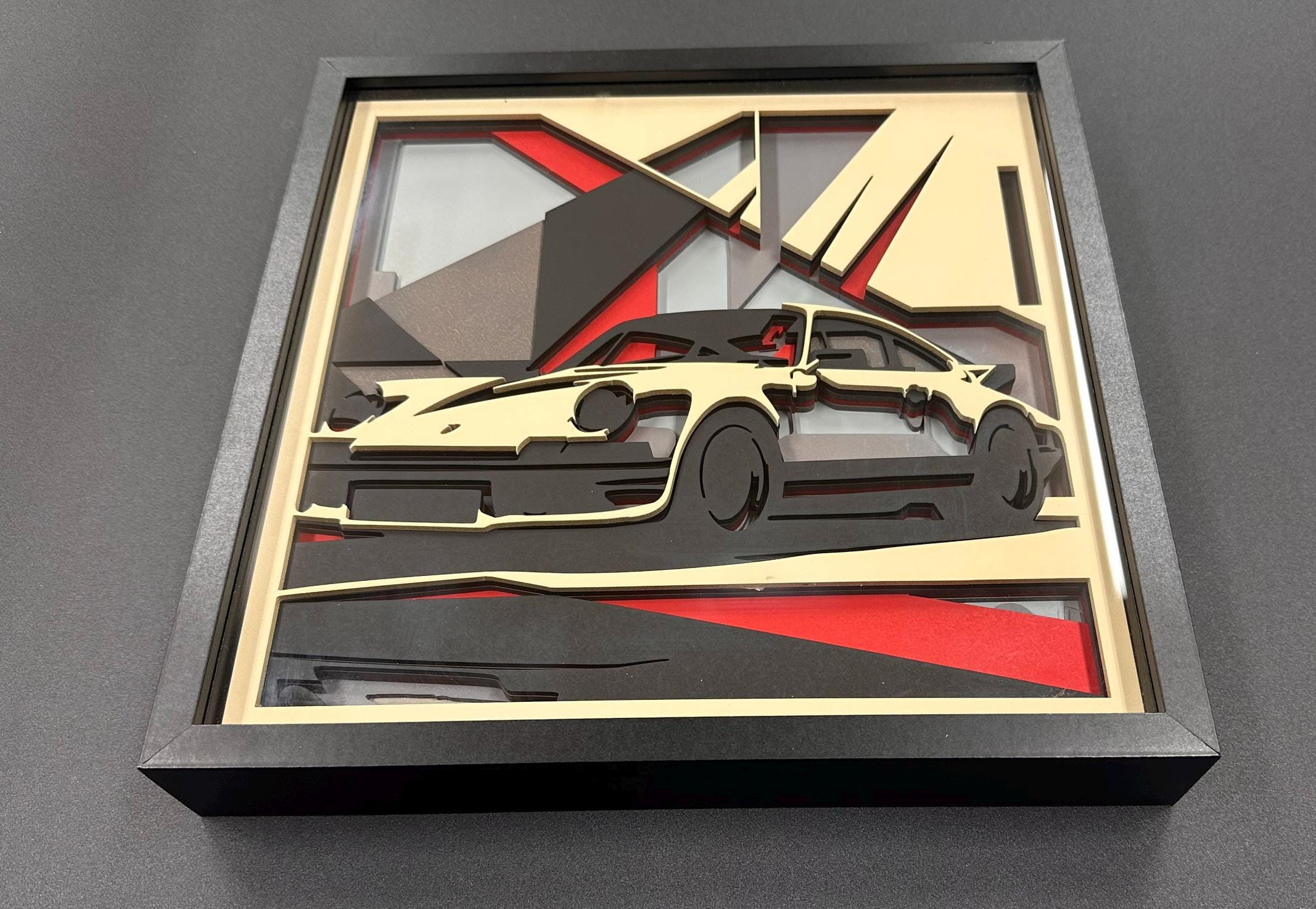 Classic Porsche 911 Layered Artwork Shadow Box - Etsy