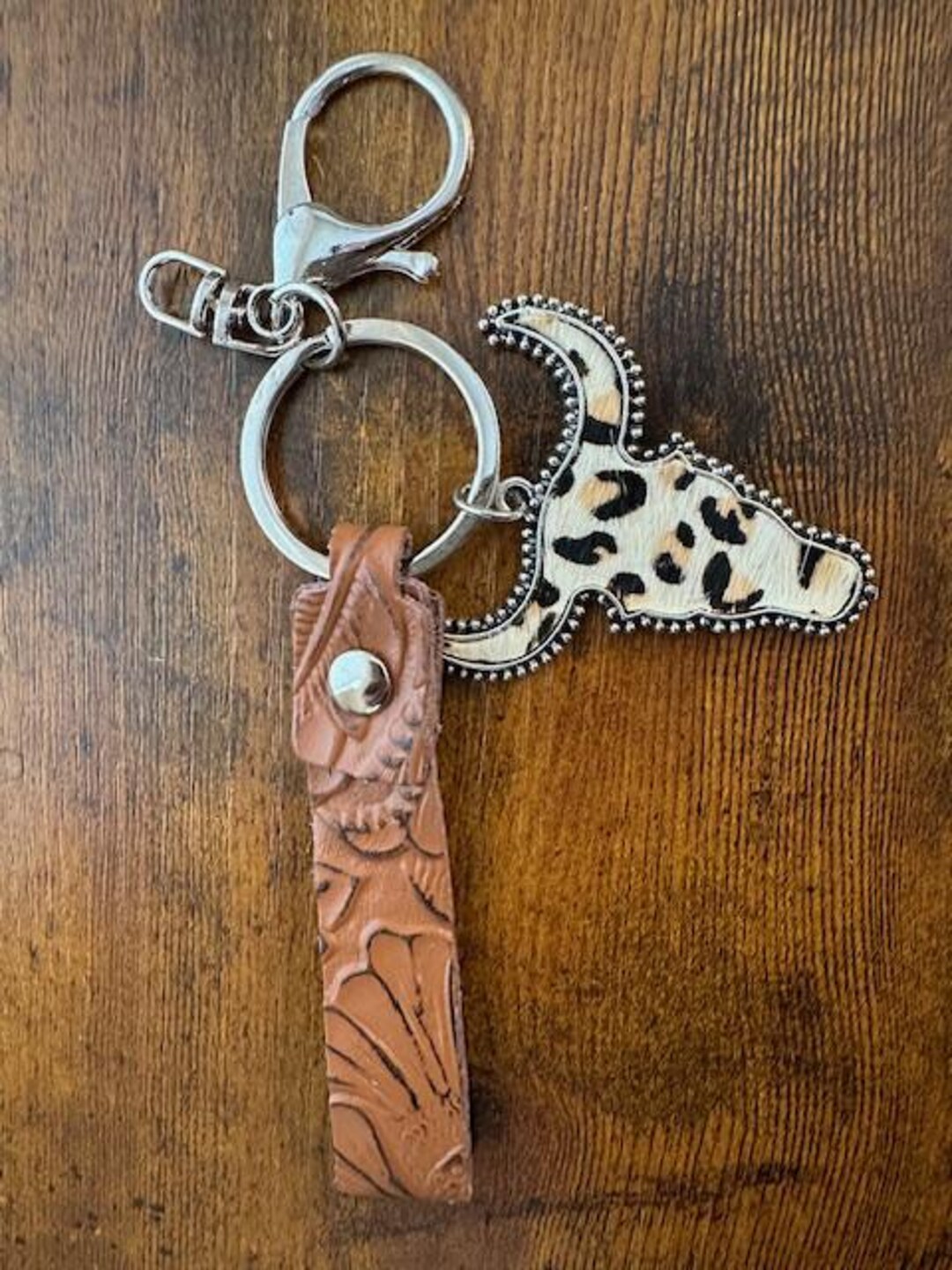 Cow, Skull, Keychain, Cowhide, Fur, Leather, Country, Boho, Western ...