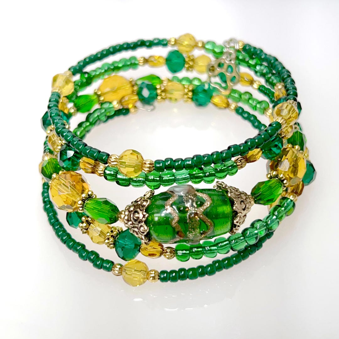 GOLDEN GLAMOUR Beaded Bracelet by Beading Divas Fundraiser - Etsy