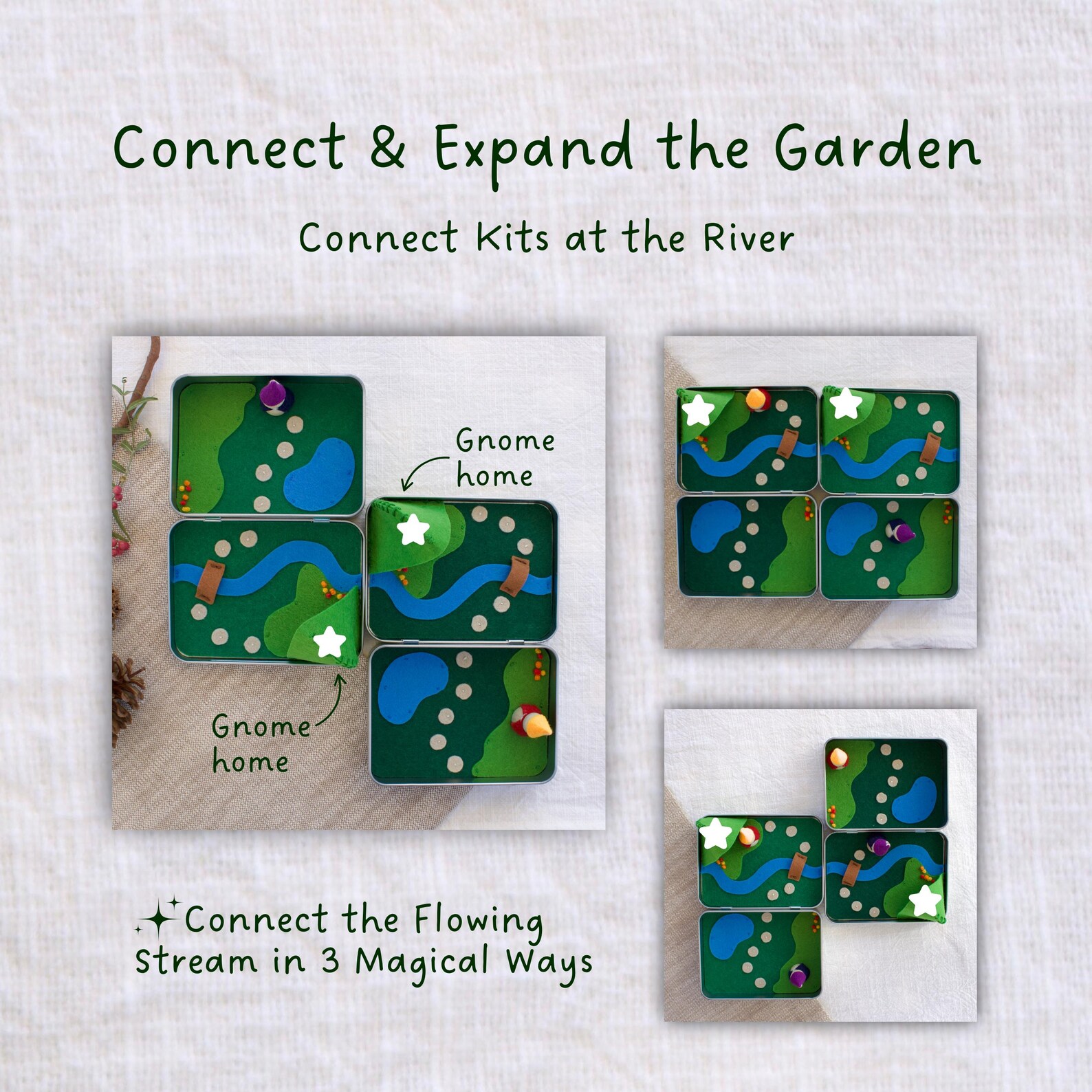 Mini Gnome Playset: Felt Garden Imagination Kit - Travel Toy - Etsy
