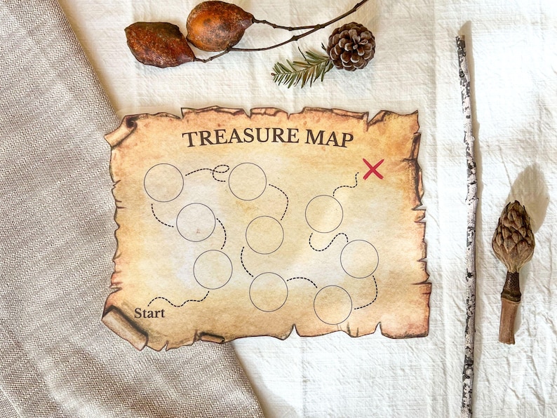 Printable Treasure Map Scavenger Hunt - Editable Kids Activity, Digital ...