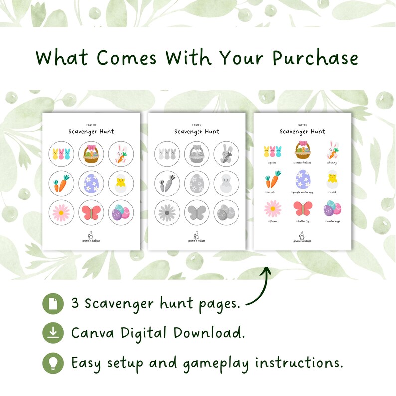 Easter Scavenger Hunt Game: Kids Activity, 3 Variations (PDF) - Etsy
