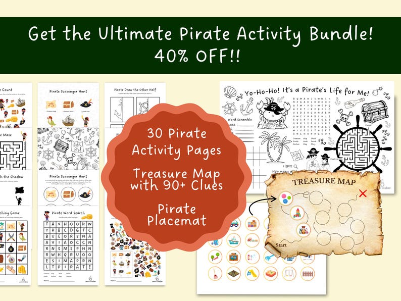 Printable Treasure Map Scavenger Hunt: Editable Pirate Party Game ...