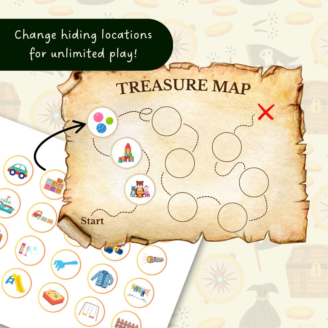 Printable Treasure Map Scavenger Hunt: Editable Pirate Party Game (PDF ...