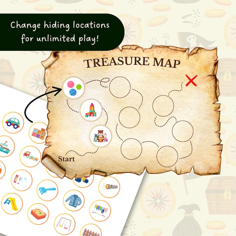 Printable Treasure Map Scavenger Hunt: Editable Pirate Party Game (PDF ...