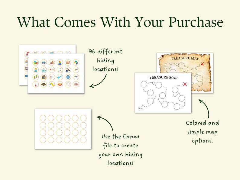 Printable Treasure Map Scavenger Hunt - Editable Kids Activity, Digital ...