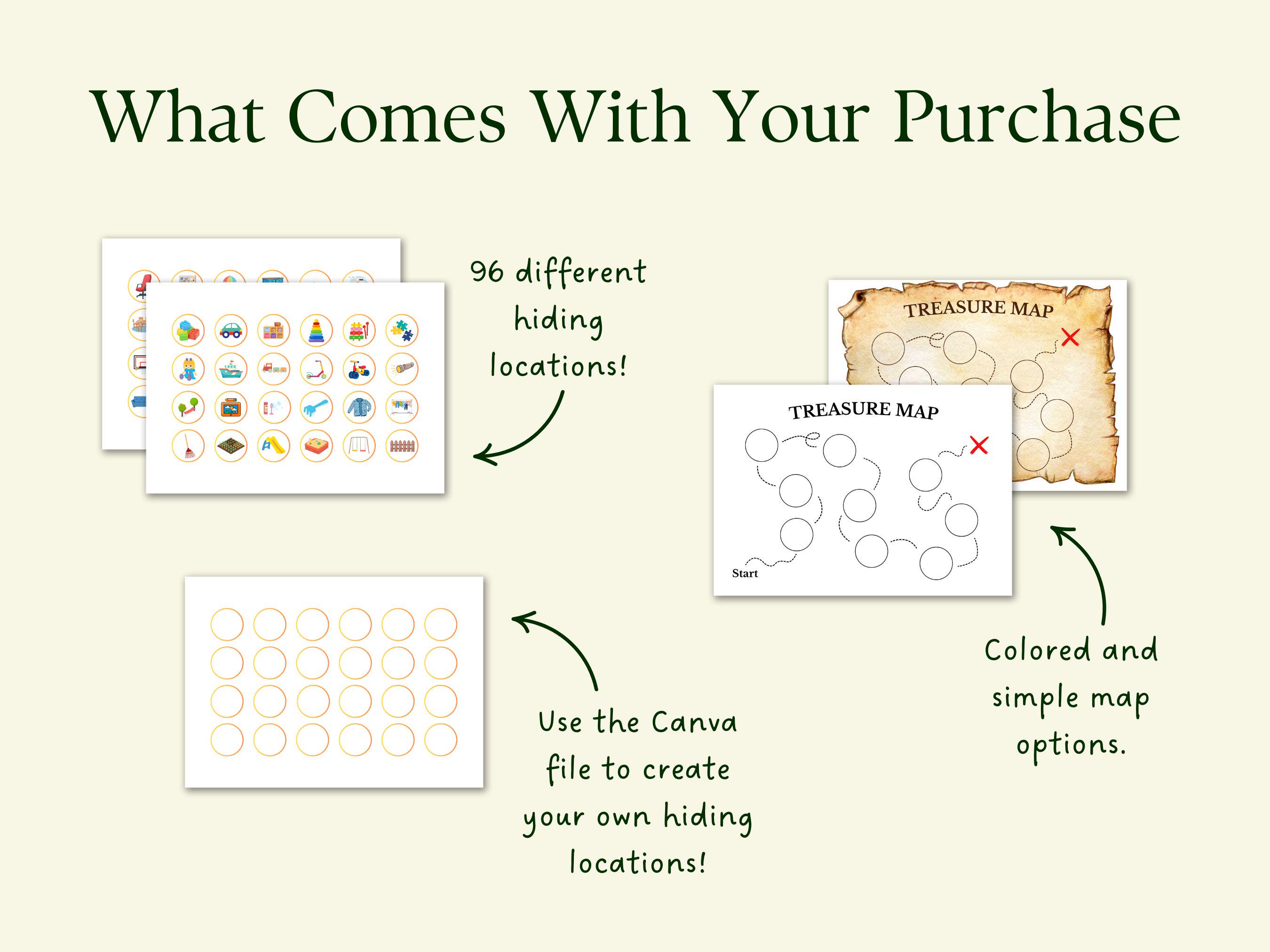 Printable Treasure Map Scavenger Hunt - Editable Kids Activity, Digital ...