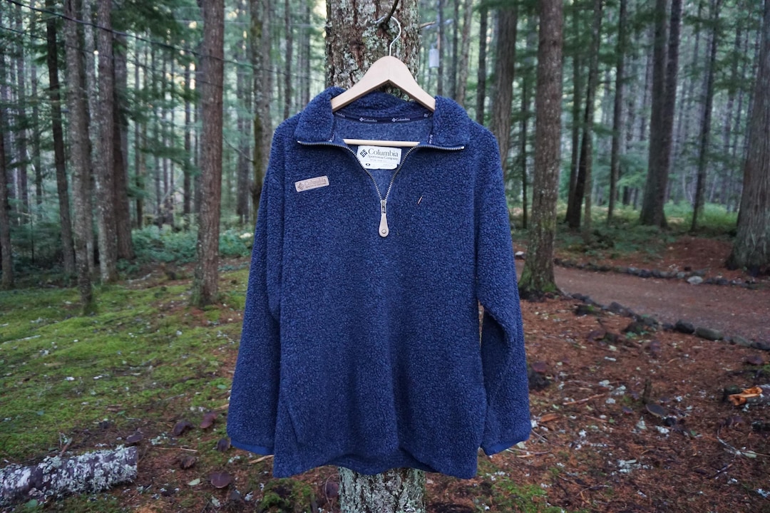 Vintage, Columbia, Quarter Zip, Sherpa Fuzzy Sweater - Etsy