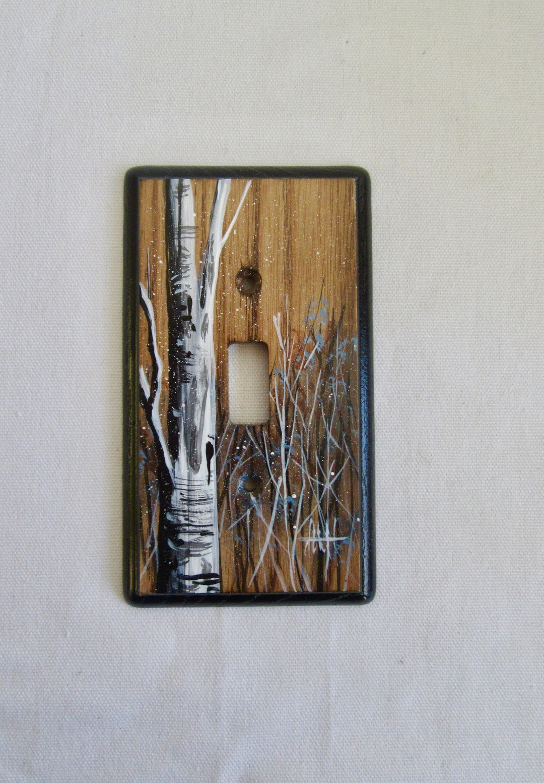 Single Switch Wooden Switch Plate Birch Tree Design - Etsy