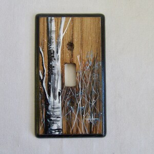 Single Switch Wooden Switch Plate Birch Tree Design - Etsy