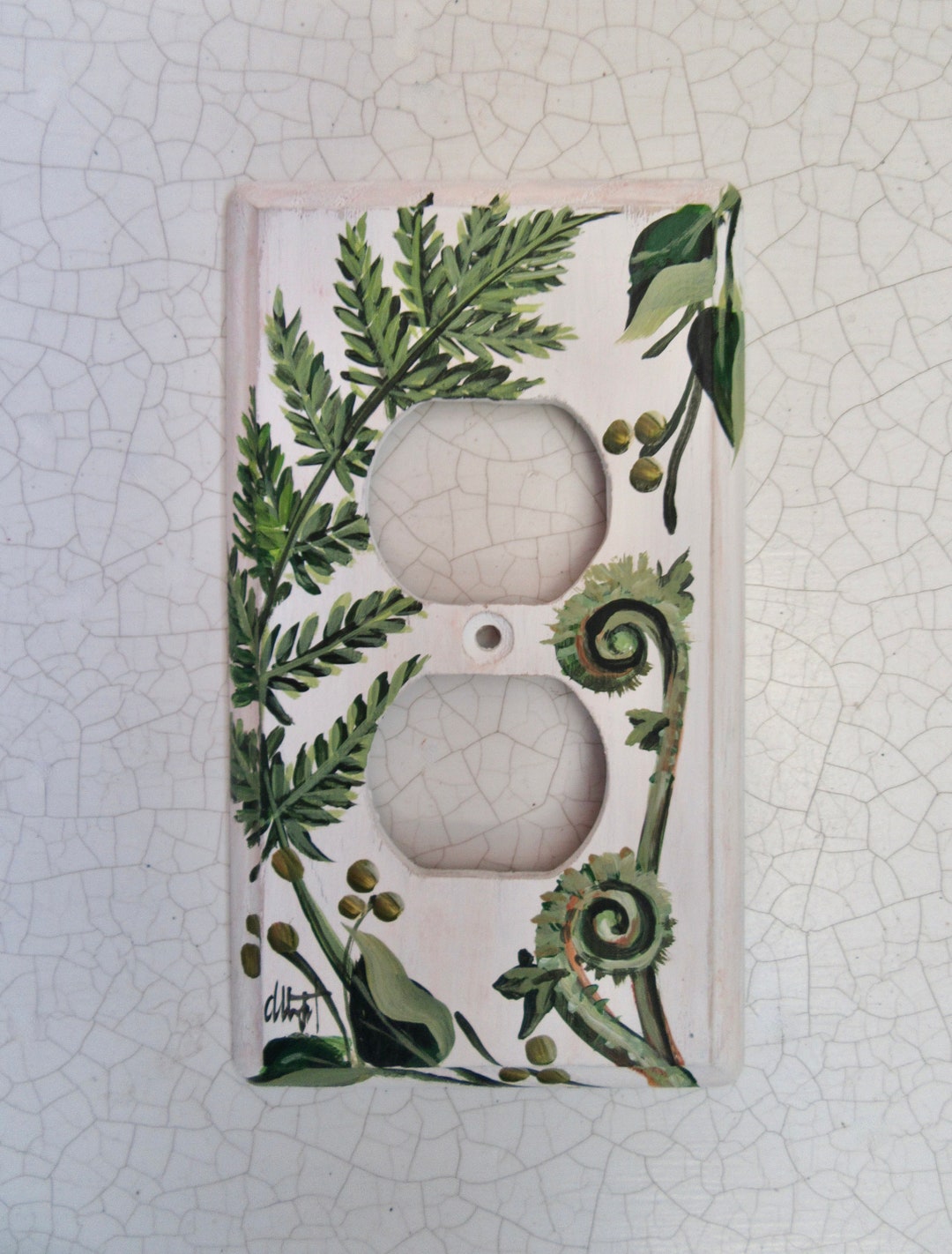 Fern Design Single Outlet Wood Switch Plate Electric Plug Wall Plate - Etsy