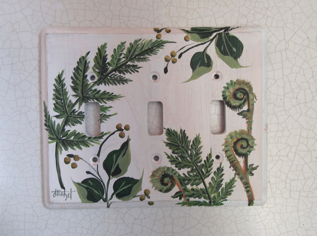 Triple Toggle. Triple Switch Fern Design Wall Plate - Etsy