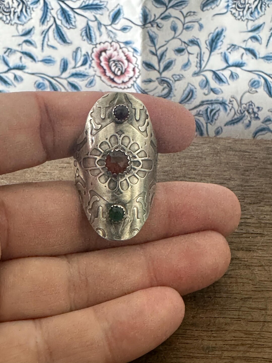 Handmade Sterling Silver Ornate Adjustable Cigar Band Ring With ...