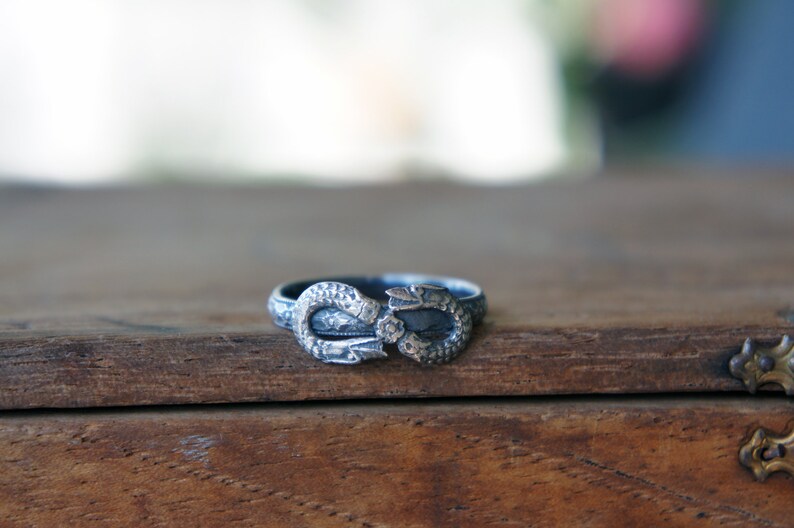Solid Silver Antique Style Eternity Snake Ring Exclusive | Etsy