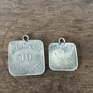 Antique French Recast Solid Silver Commerce Tokens Square Shape 10 ...