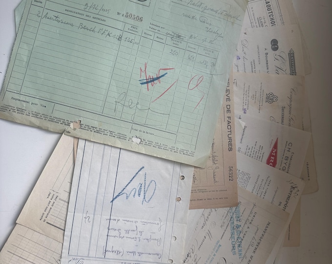 Antique French LOT of Old Invoices 1930s LOT 2 Includes 14 Pcs - Etsy