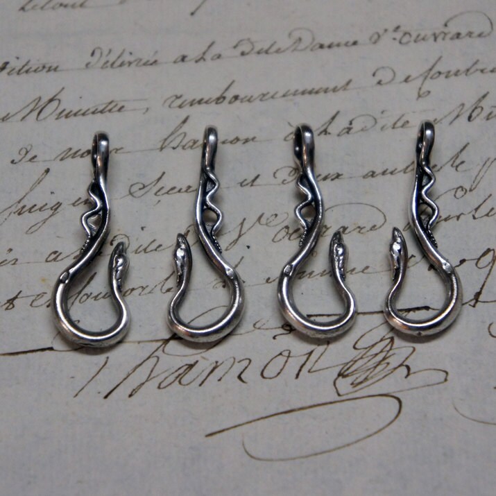 ONE Solid Silver Hissing Snake Hook Clasp Charm Holder Pendant - Etsy