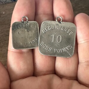 Antique French Recast Solid Silver Commerce Tokens Square Shape 10 ...
