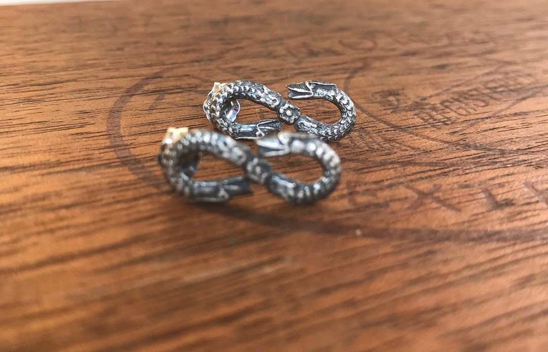 Eternity Snake Stud Earrings - Etsy