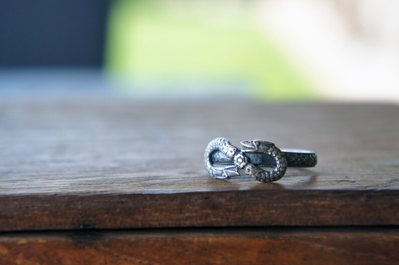 Solid Silver Antique Style Eternity Snake Ring Exclusive | Etsy