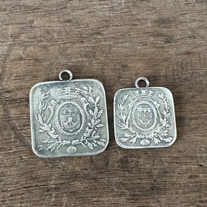Antique French Recast Solid Silver Commerce Tokens Square Shape 10 ...