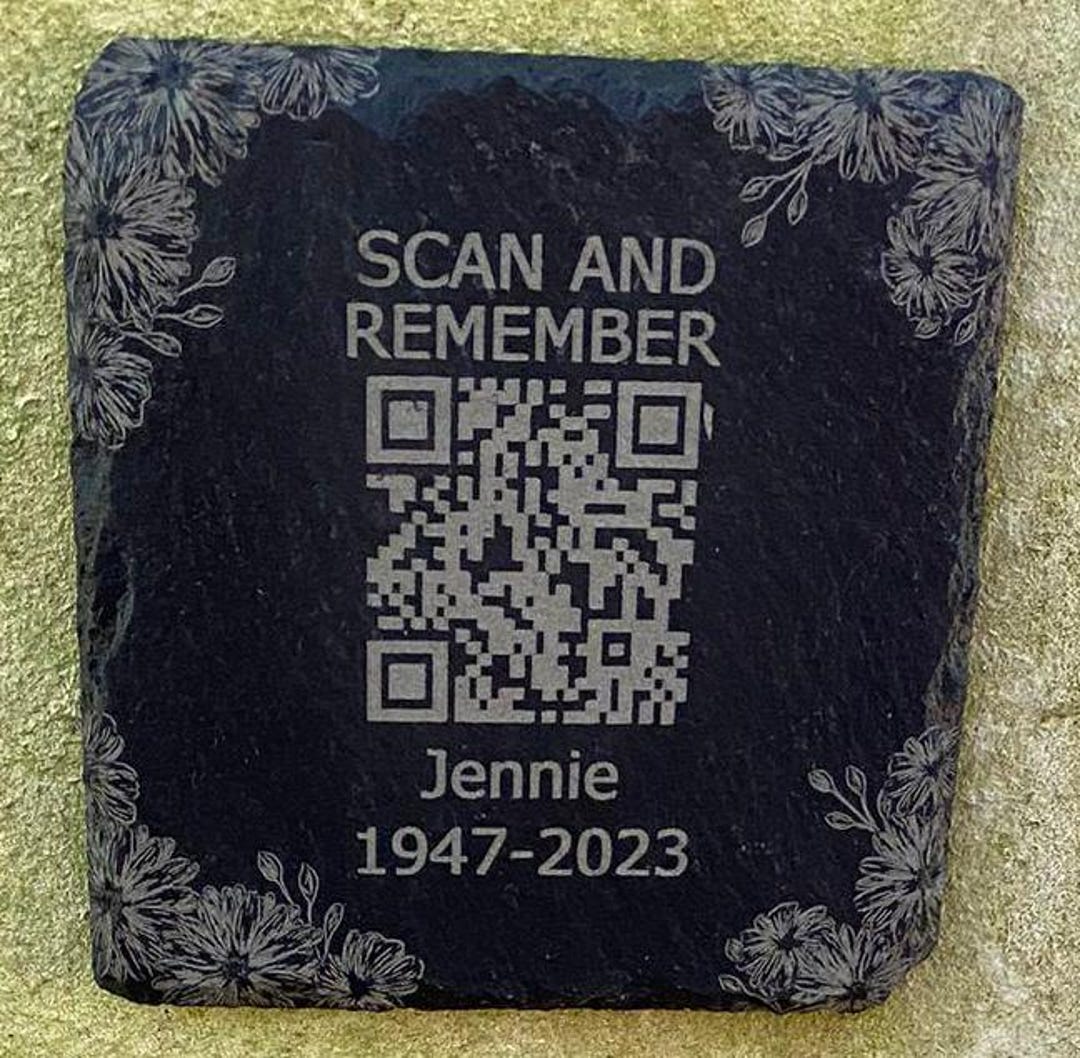 Customisable QR Code Memorial Slate With Free Lifetime Webpage. - Etsy