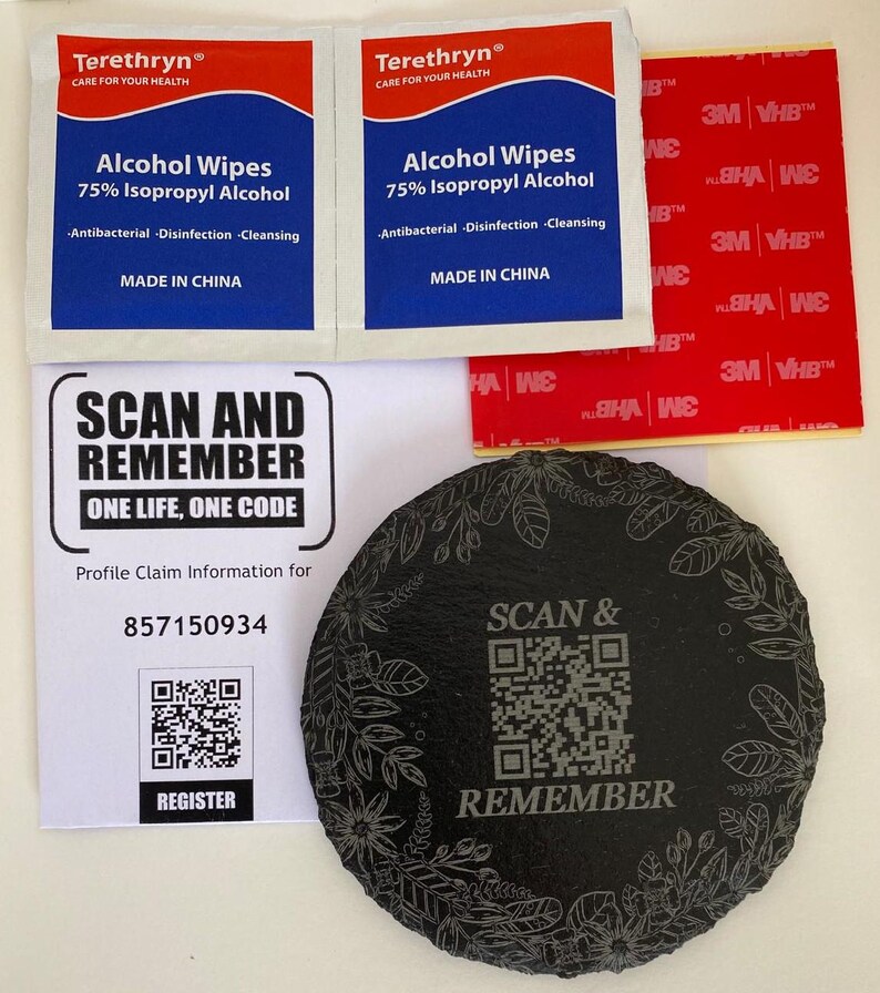 Customisable QR Code Memorial Slate With Free Lifetime Webpage. - Etsy