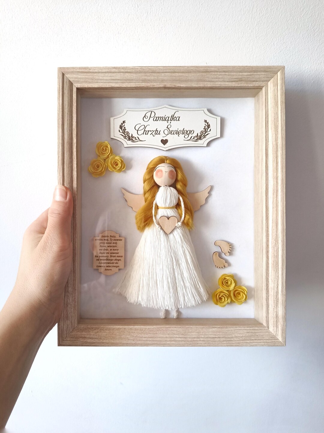 Baptism Gift Shadow Box for Girl, Christening Keepsake for Goddaughter ...