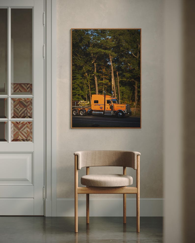 Printable Peterbilt Truck Photography, Orange Truck Poster, Landscape ...