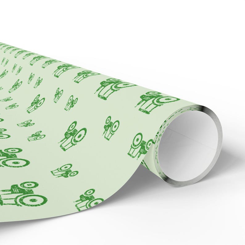 Tractor Wrapping Paper, John Deere Farm Theme Gift Wrap for Birthday ...