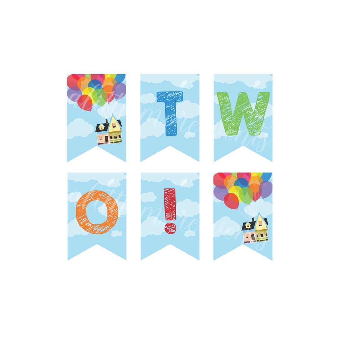 Pixar's up Themed "two" Bunting Banner - Etsy