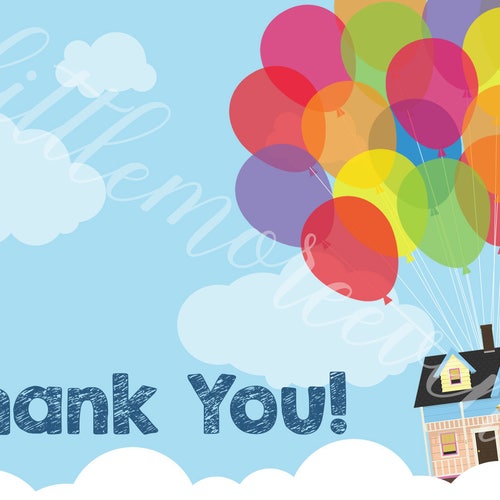UP Themed Birthday Party Invitation and Thank You Cards - Etsy
