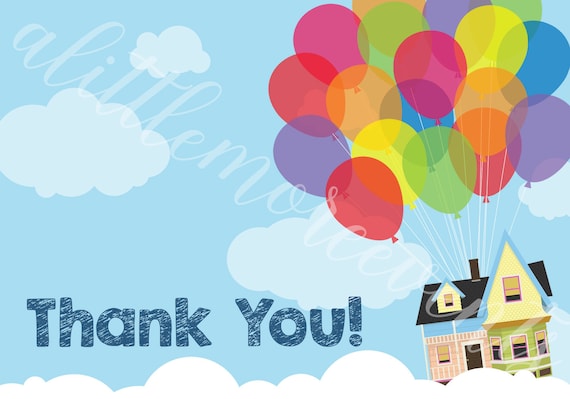Pixar's up Themed Thank You Cards digital File - Etsy