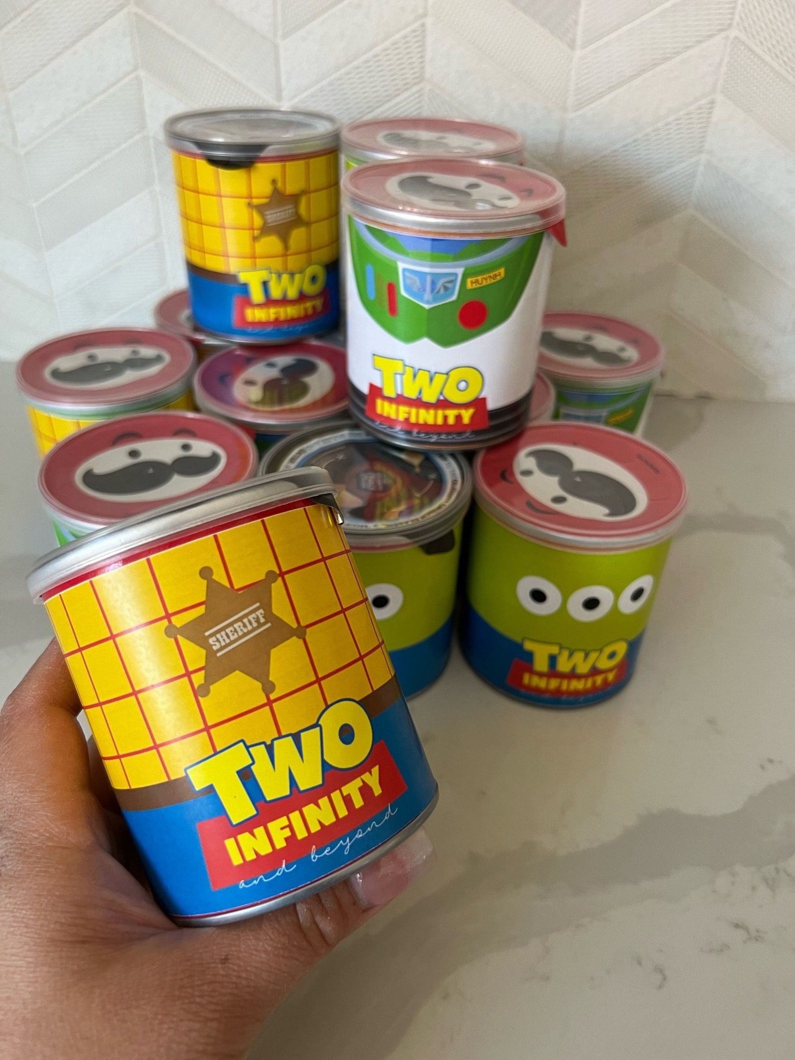 TWO Infinity and Beyond - Pringles Labels - Woody/buzz/alien - Etsy