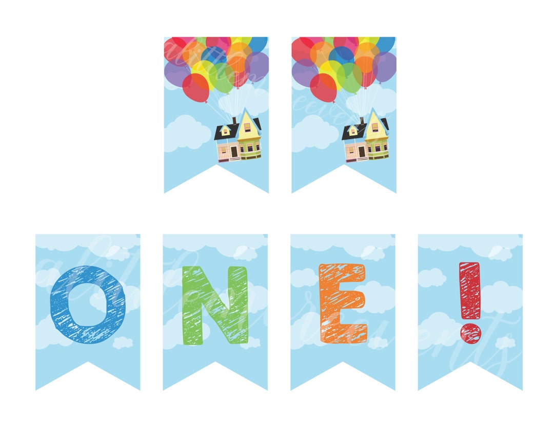 Pixar's up Themed "one" Bunting Banner - Etsy