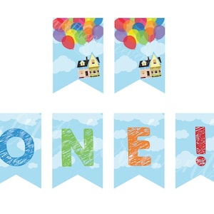 Pixar's up Themed "one" Bunting Banner - Etsy